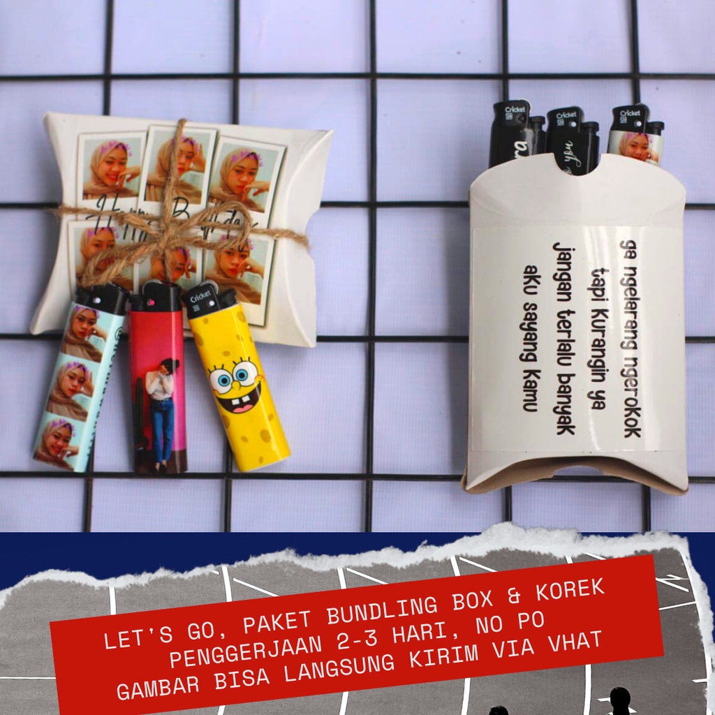Jual [Bisa COD] [No PO] Paket Bundling Korek Cricket Custom Gift Box ...