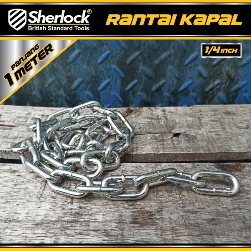 Jual Rantai Besi / Kapal Galvanized 6 mm ( 1/4 inch ) panjang 1 meter ...