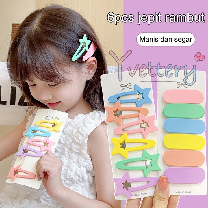 Jual COD 1 Set / 6 pcs Jepit Rambut Poni Gaya Korea Untuk Wanita ...