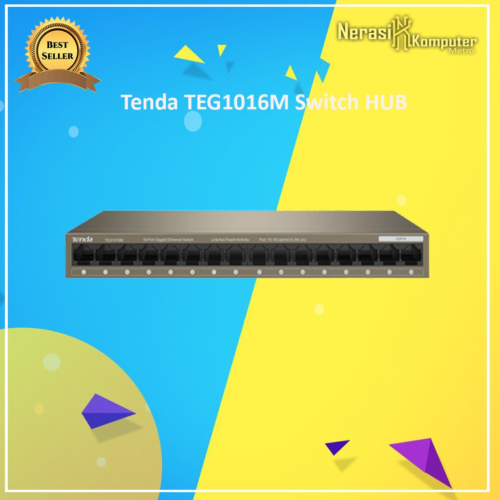 Jual Tenda TEG1016M Switch HUB Ethernet Gigabit 16 Port Support VLAN ...