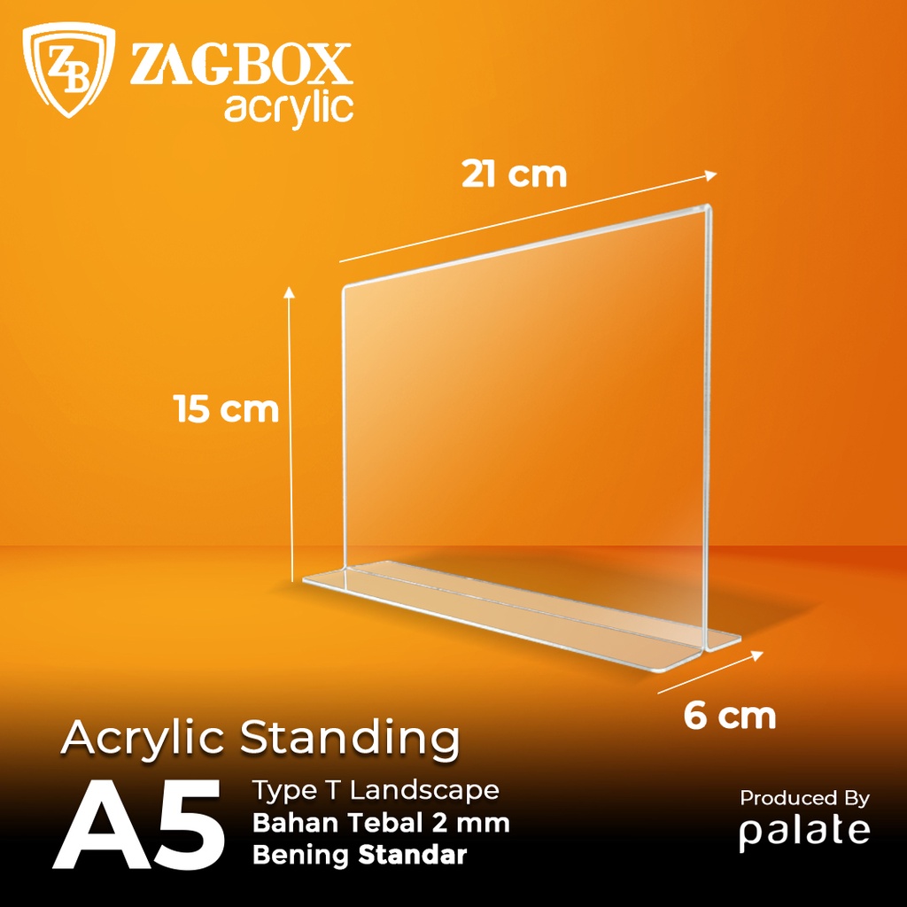 Jual ACRYLIC A5 LANDSCAPE TYPE T / AKRILIK BROSUR A5 T LANDSCAPE 2MM - STANDAR | Shopee Indonesia