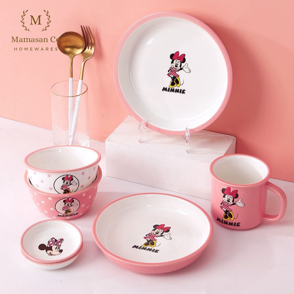 Jual Minnie Mouse Ceramic Dinnerware Set | Shopee Indonesia
