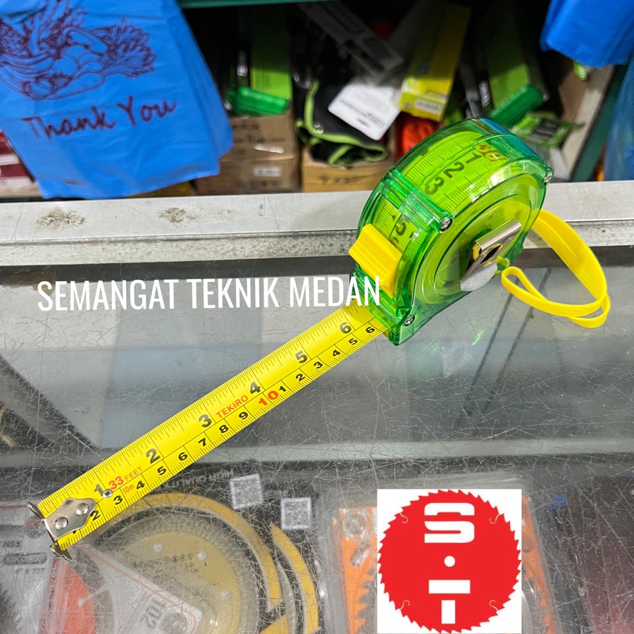 Jual 10M METERAN PLAT MEASURING TRANSPARAN TAPE 10 M METER x 25mm ...
