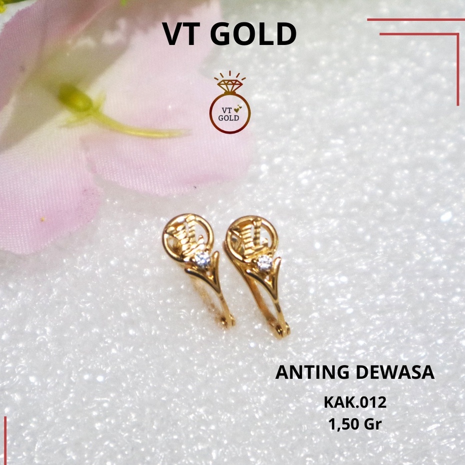 Jual Anting Klip Emas Wanita Kadar 8K (Anting Klip Bulat Motif ...