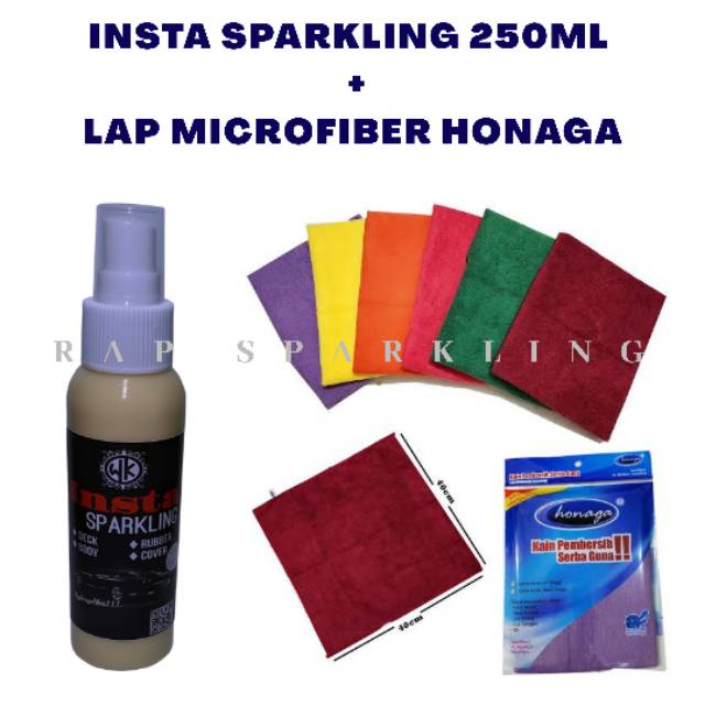 Jual Pengkilap body INSTA SPARKLING 250 + LAP HONAGA | Shopee Indonesia