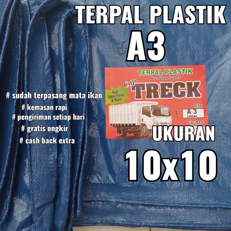 Jual Terpal plastik A3 ukuran 10x10 meter cap TRECK | Shopee Indonesia
