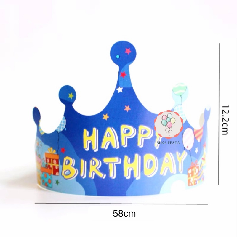 Jual TOPI ULANG TAHUN MAHKOTA HBD MOTIF / TOPI MAHKOTA / TOPI ULTAH ...