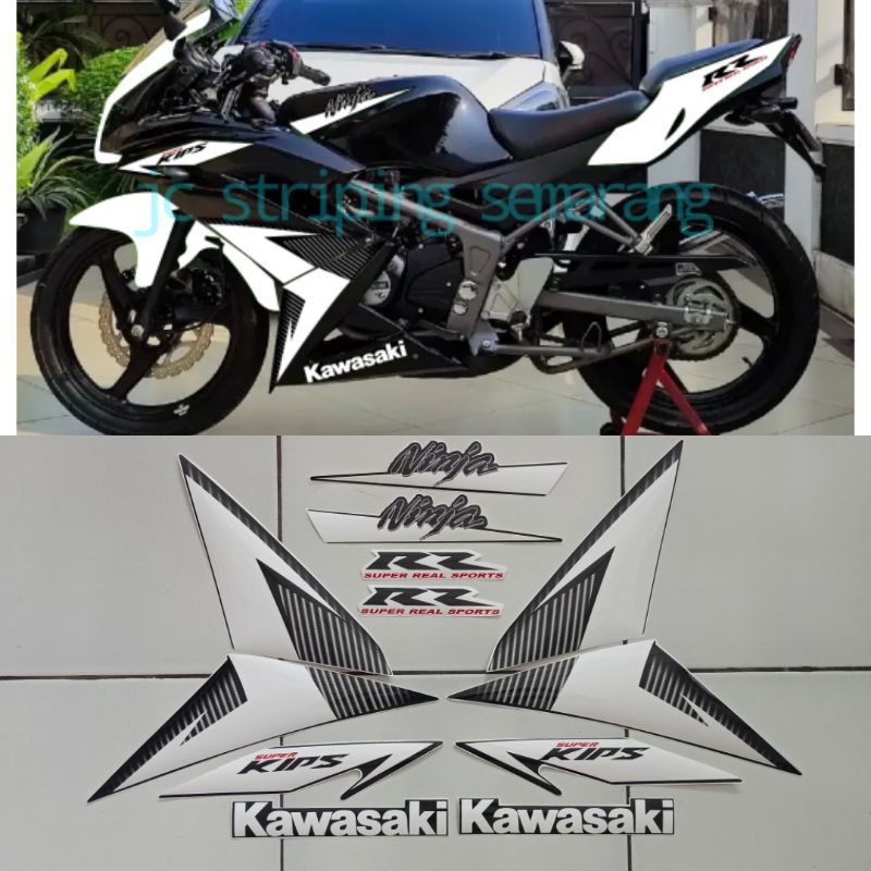 Jual striping ninja RR 2013 putih hitam (custom) anti luntur | Shopee ...
