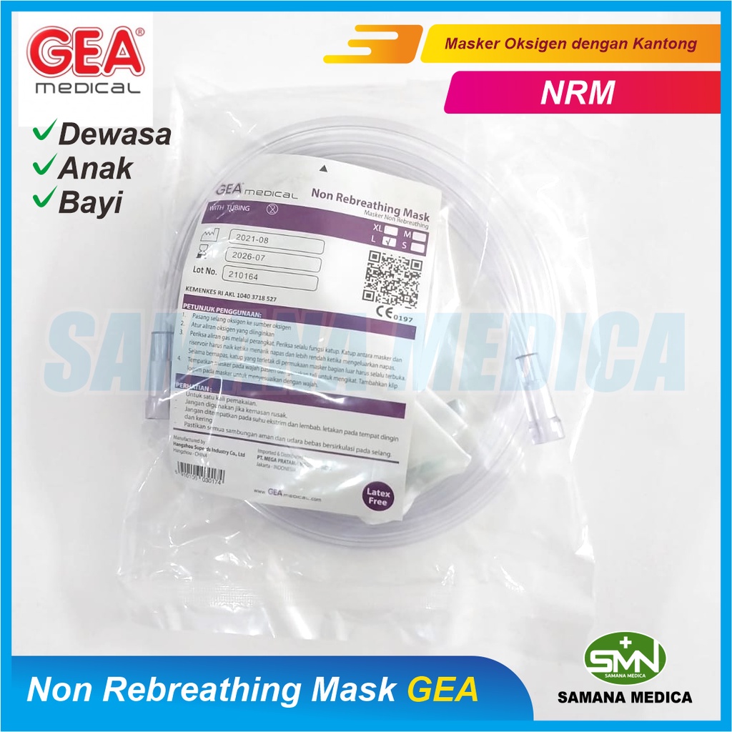Jual Non Rebreathing Mask / Masker Oksigen Reservoir / NRM Dewasa ...