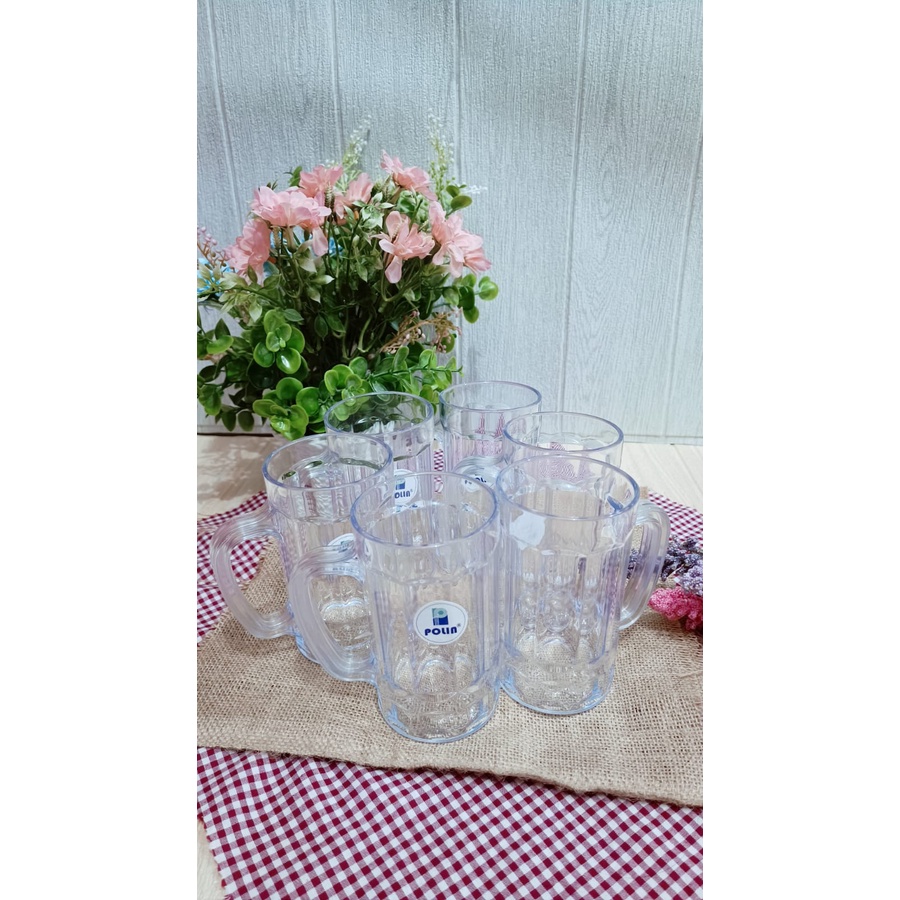Jual Gelas Plastik Tangkai Transparan Polli GL-99 Kapasitas 450 ml 6 pcs | Shopee Indonesia