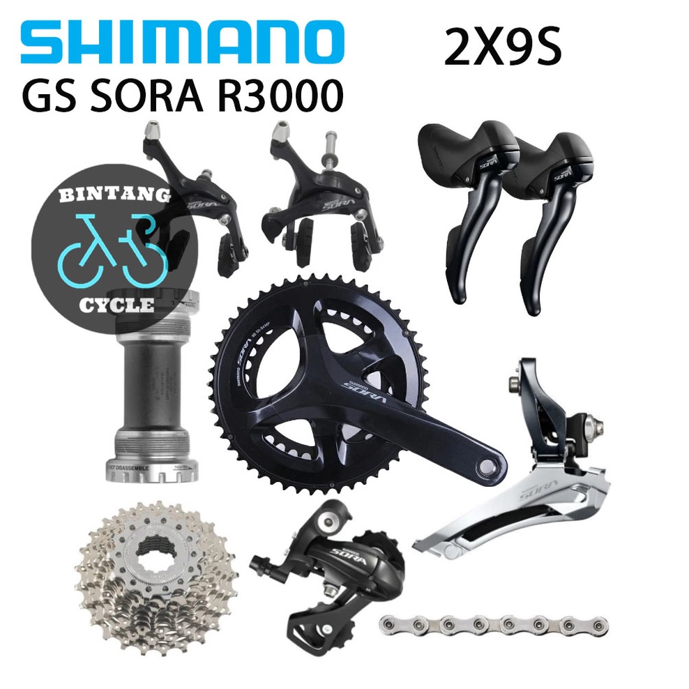Jual Groupset Sora R3000 2x9speed, groupset Shimano Sora, groupset ...