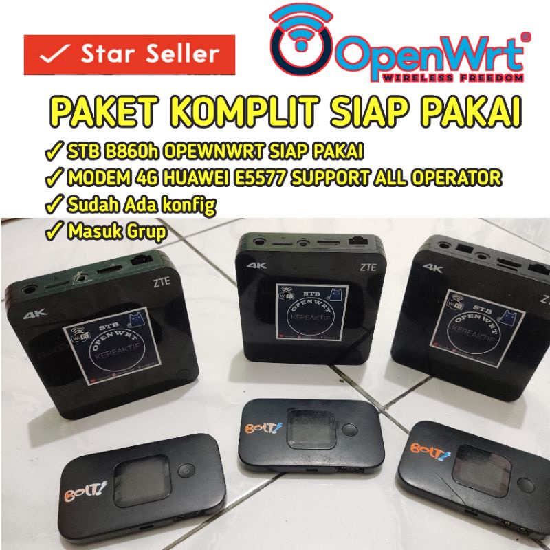 Jual STB OPENWRT WIFI ROUTER SIAP PAKAI + MODEM HUAWEI E5577 UNTUK ...
