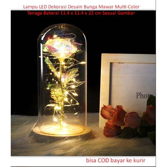 Jual Lampu LED Dekorasi Desain Bunga Mawar Multi-Color Tenaga Baterai ...