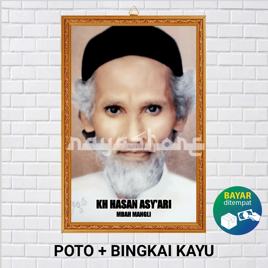 Jual POSTER POTO + BINGKAI KH HASAN ASY'ARI MBAH MANGLI / POSTER KH HASAN ASY'ARI MBAH MANGLI ...