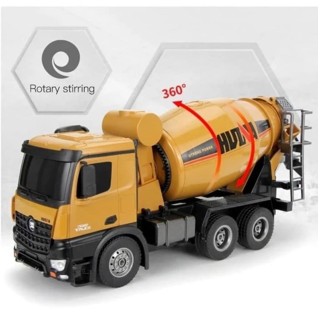 Jual Huina 1574 RC Mixer Truck Metal Alloy 1/14 10CH Rc Truk Molen RTR ...