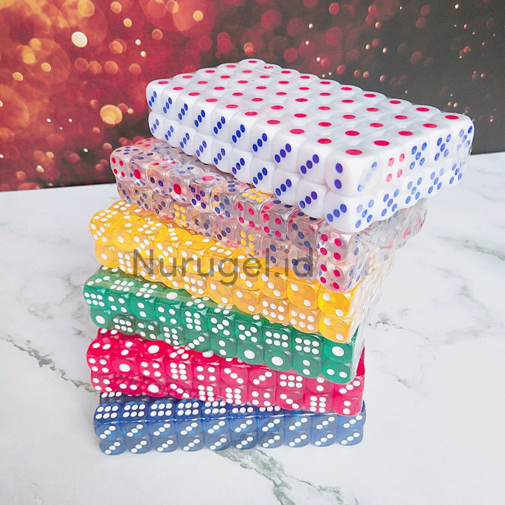 Jual Dadu Warna Colored Dice Die Acrylic 19mm x 19mm x 19mm | Shopee ...