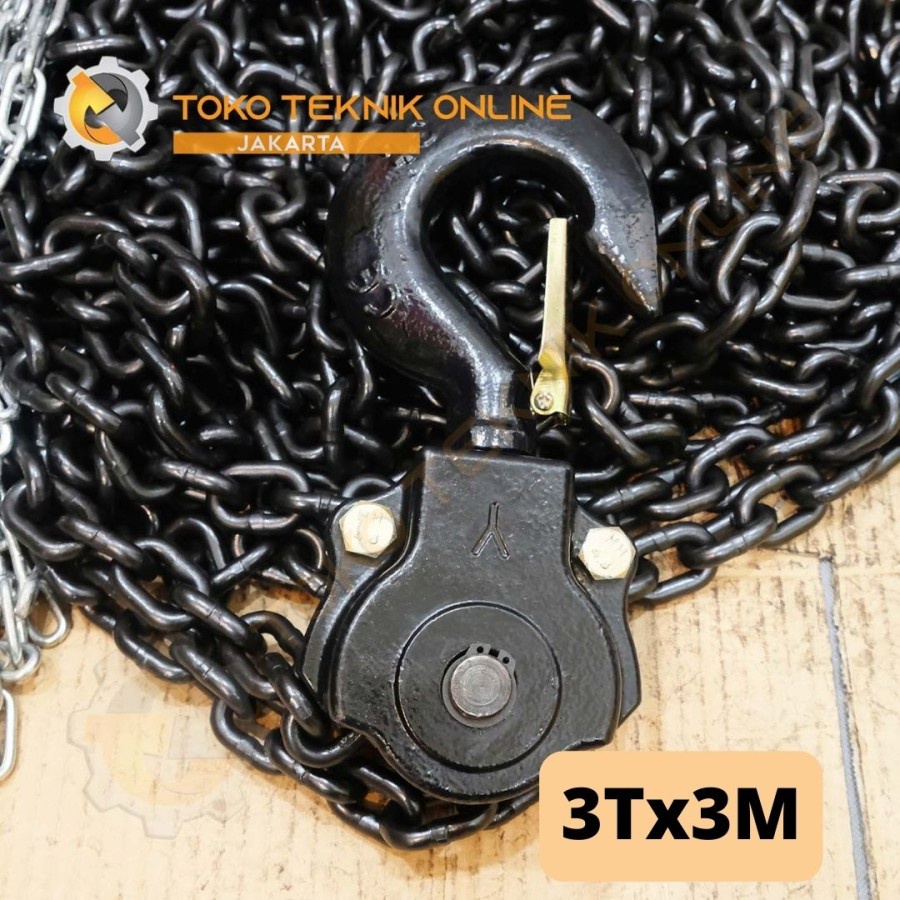 Jual Willfred 3 TON x 3 M Chain Block Chain Hoist Katrol rantai takel ...