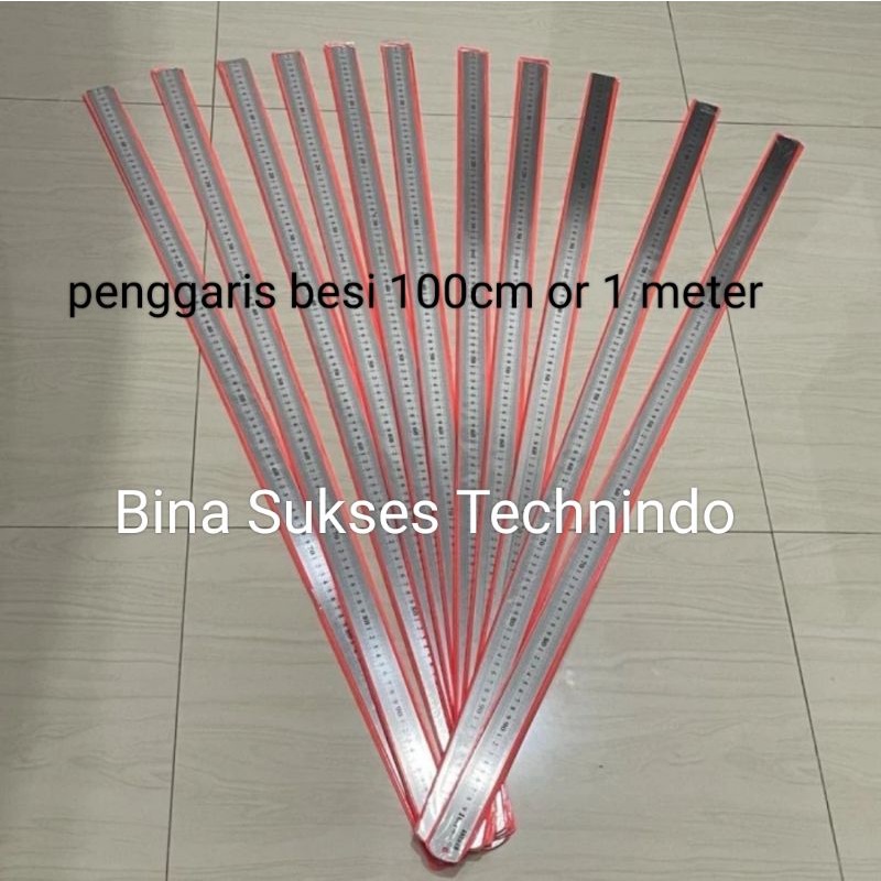 Jual pengaris besi plat 100cm rol 1meter rol 40" inci meteran plat besi ...
