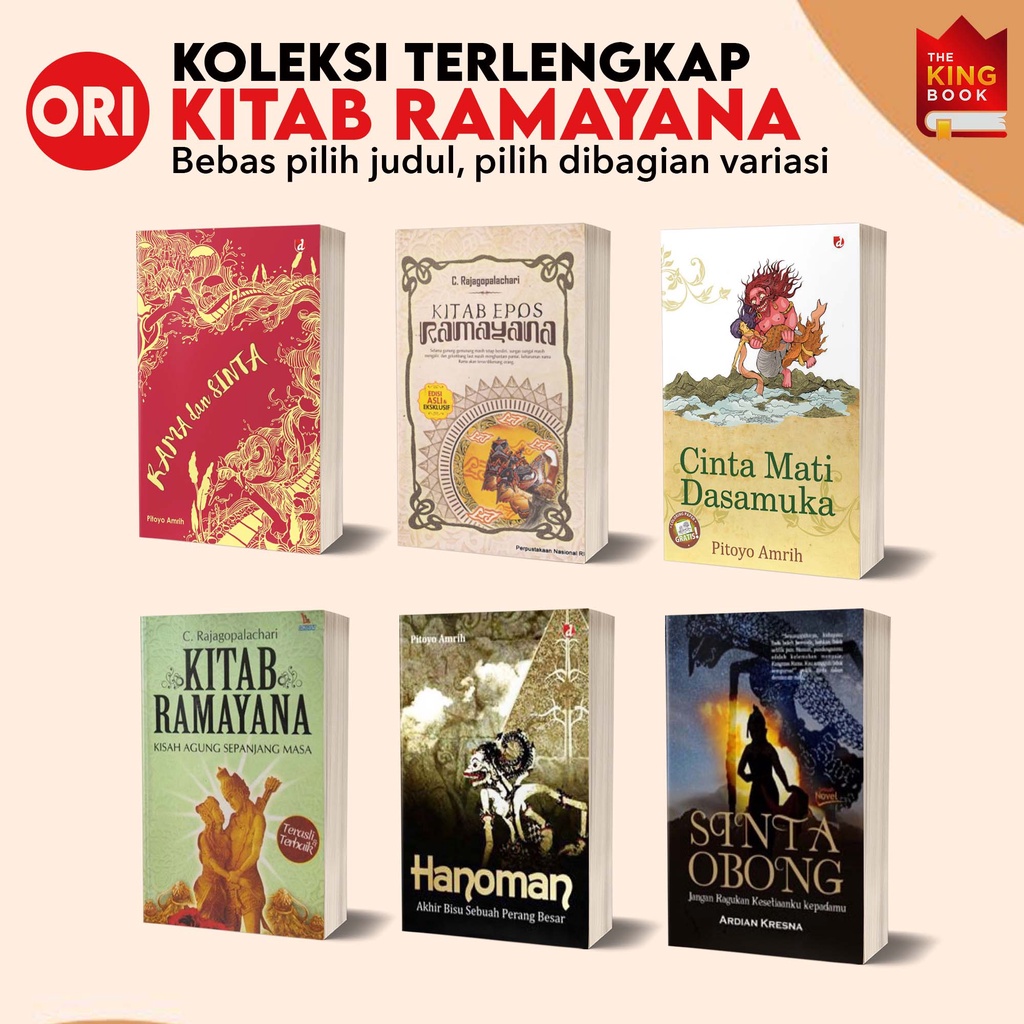Jual Paket Buku Ramayana/Kitab Epos Ramayana/Sinta Obong/Rama dan Sinta ...