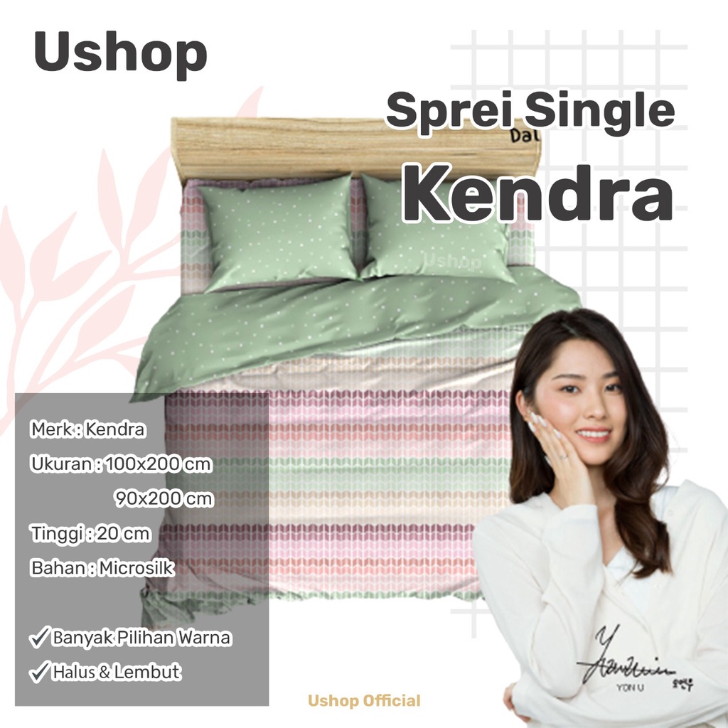 Jual KENDRA Sprei 100x200 / 90x200 Tinggi 20 Cm - Single Size Tidak Luntur Motif Terbaru USHOP ...