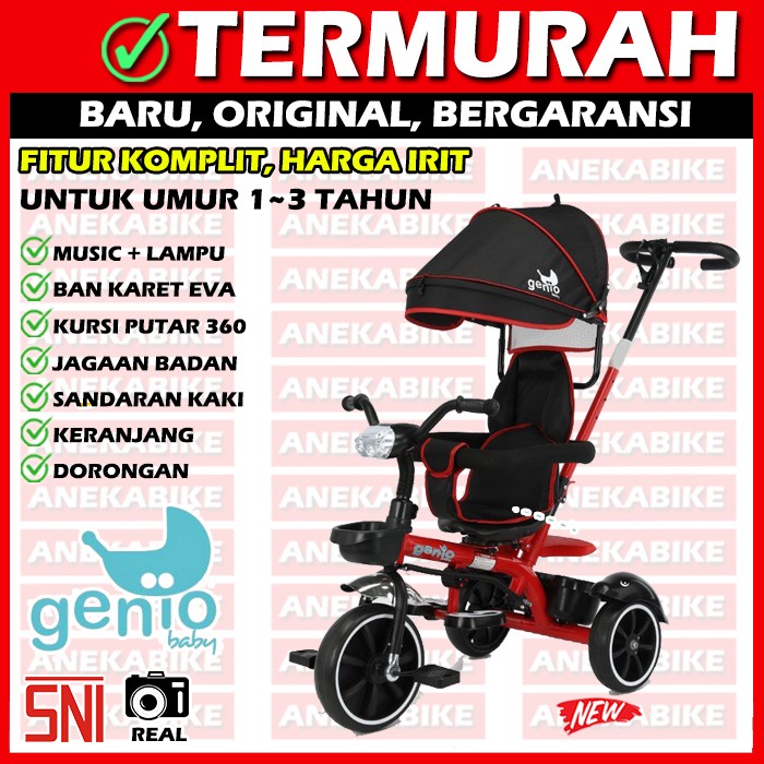 Jual Sepeda Roda Tiga Bayi 3 Roda Stroller Baby Carrier Genio BC01 ...