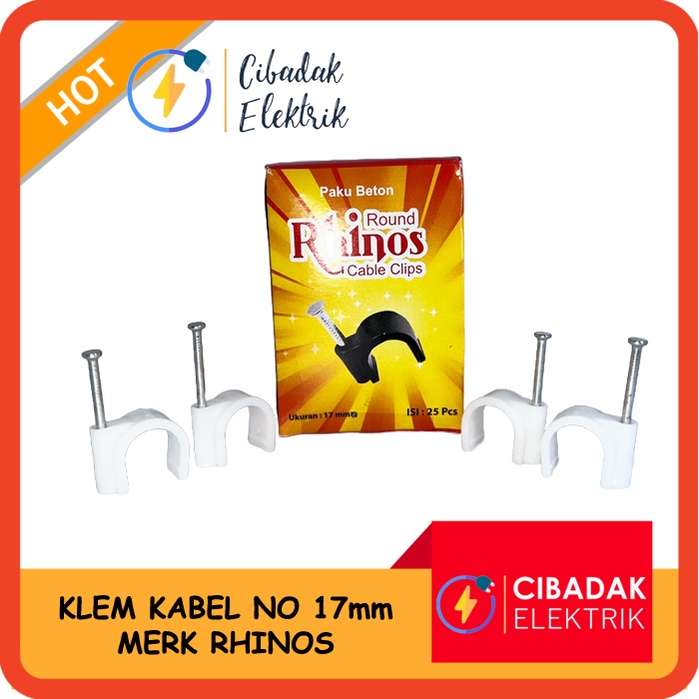 Jual KLEM KABEL RHINOS 17 mm / PAKU BETON / KLEM PIPA | Shopee Indonesia