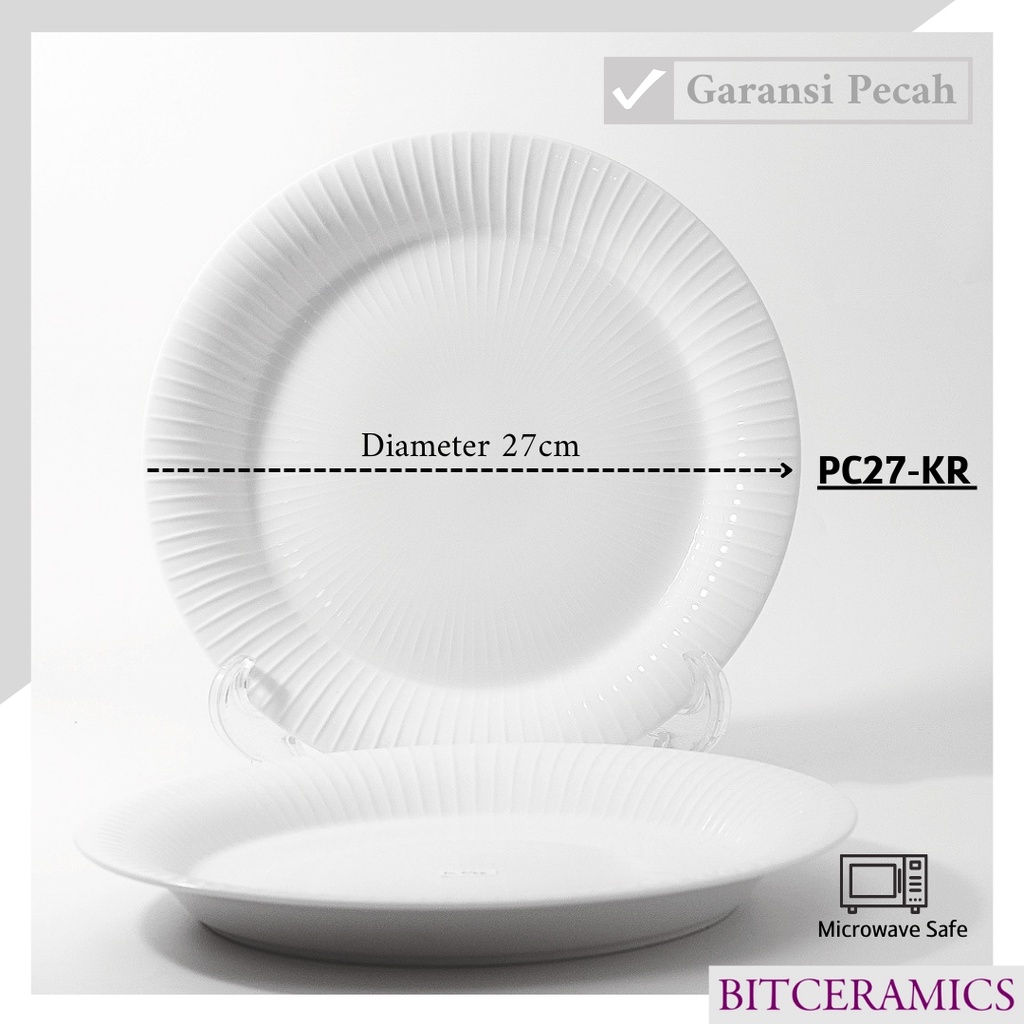 Jual Dinner Plate Keramik 27CM / Piring Saji / Piring Makan / Piring ...