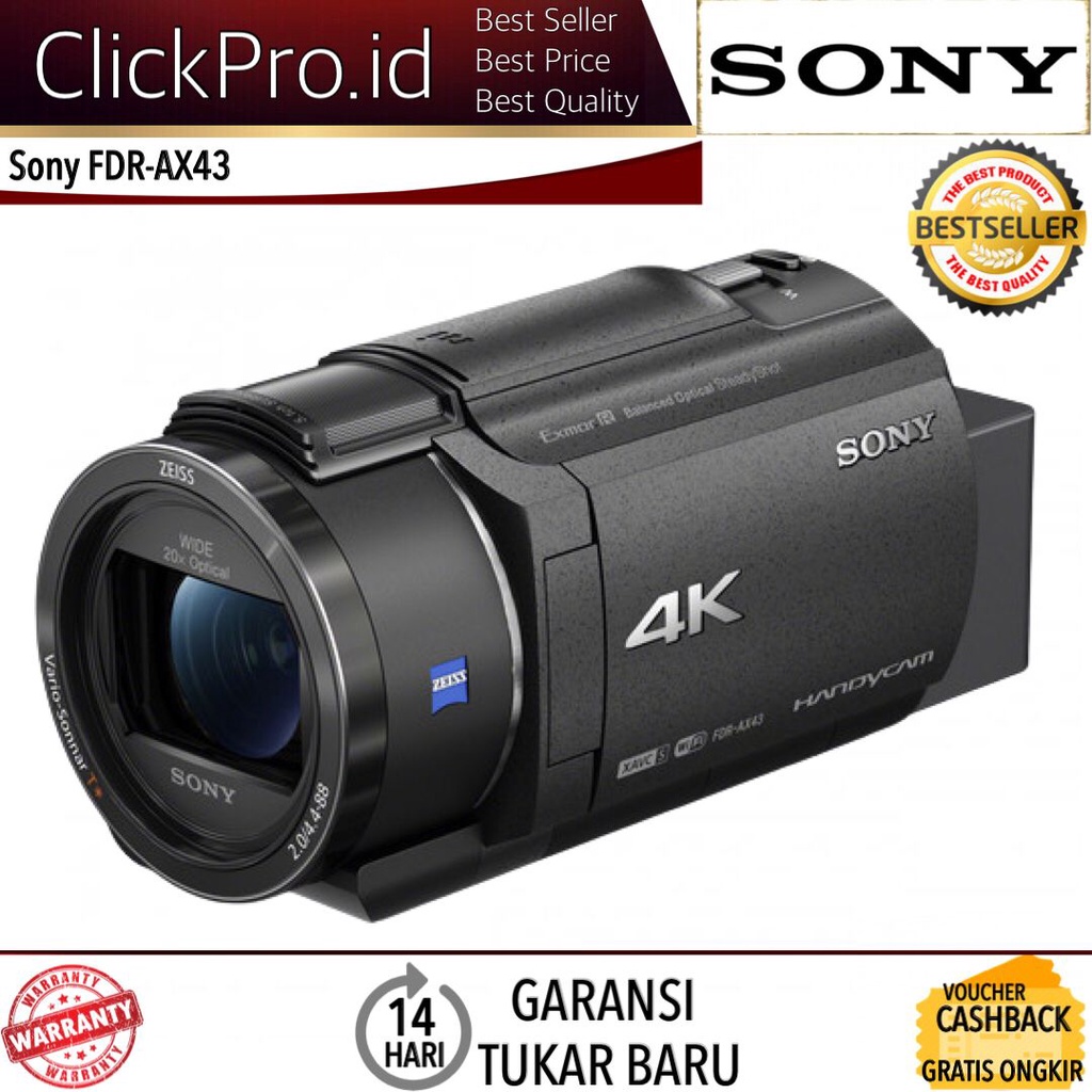 Jual Sony FDR AX43 Sony AX43 UHD 4K Handycam Camcorder | Shopee Indonesia