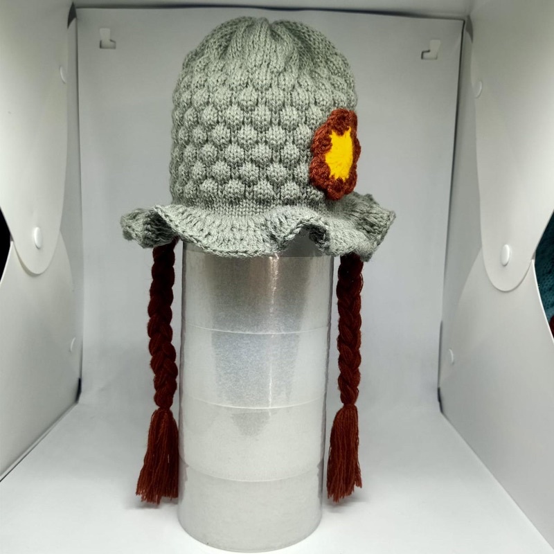 Jual kupluk anak BUNGA KEPANG rajut / kupluk rambut kepang palsu ...