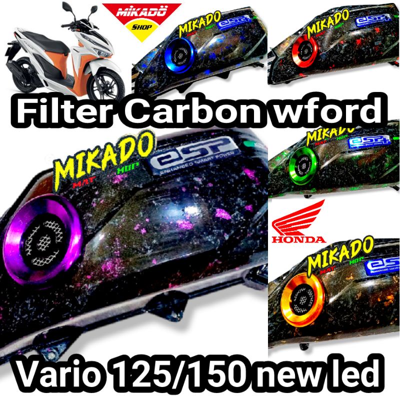 Jual IM COVER FILTER VARIO 125 150 CLICK150 NEW OLD CNC CARBON TUTUP ...