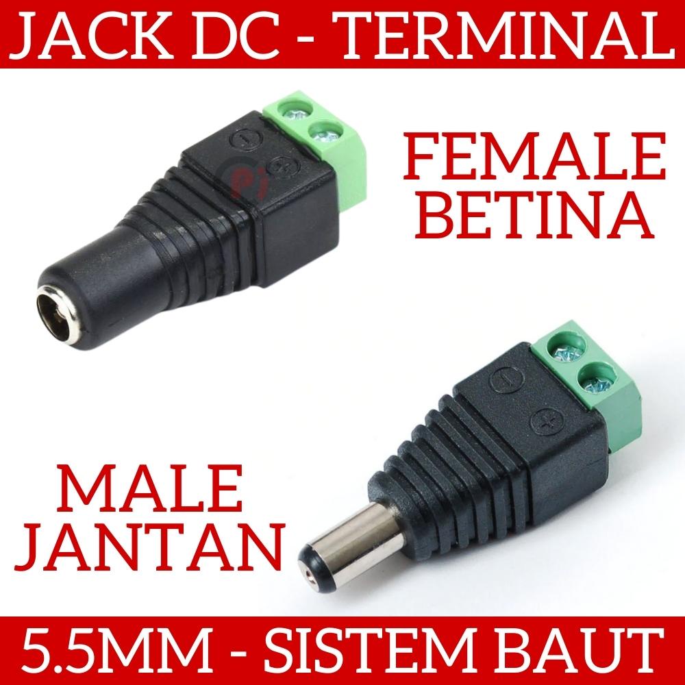 Jual Jack Power DC Model Terminal Baut Male Female 5.5mm Cocok Buat ...