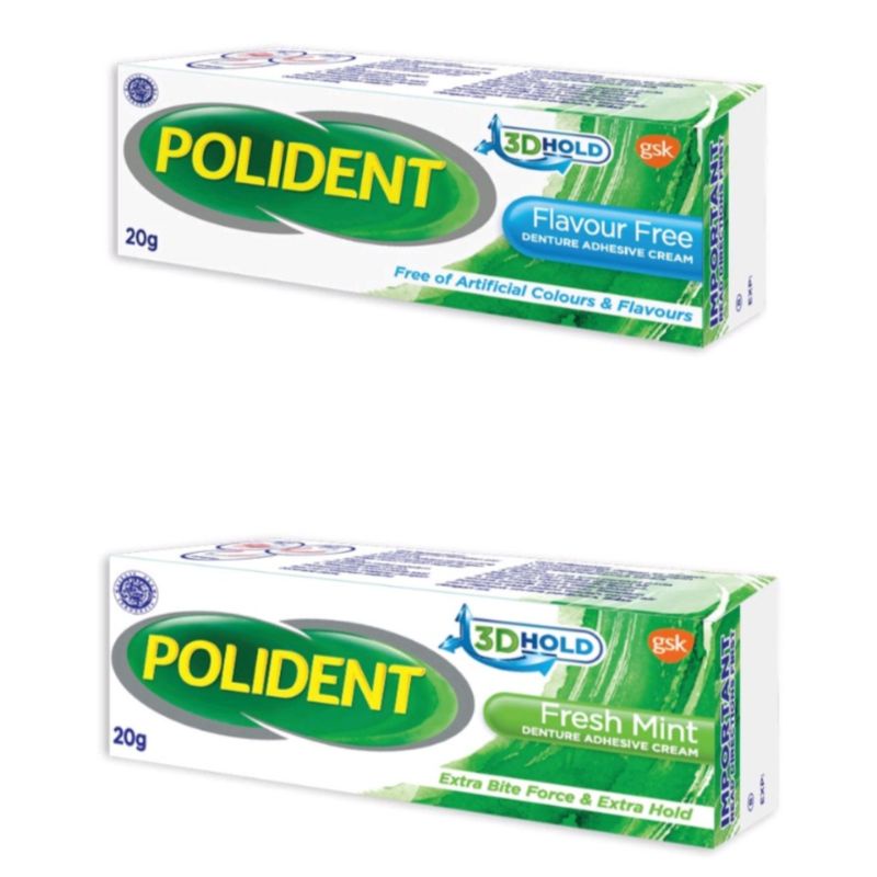 Jual Polident Fresh Mint Flavour Free Lem Perekat Gigi Palsu 20gr 60gr ...