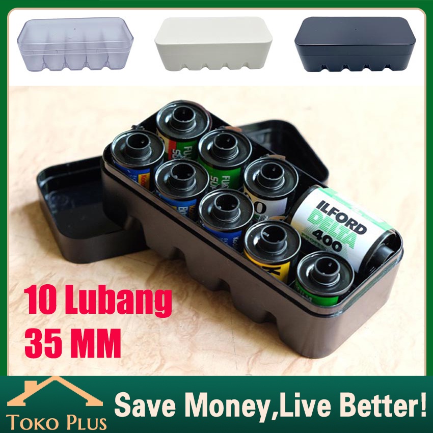 Jual 10Lubang/35mm Film Hard Case Roll Film Case Holds 10 Rolls of Film ...
