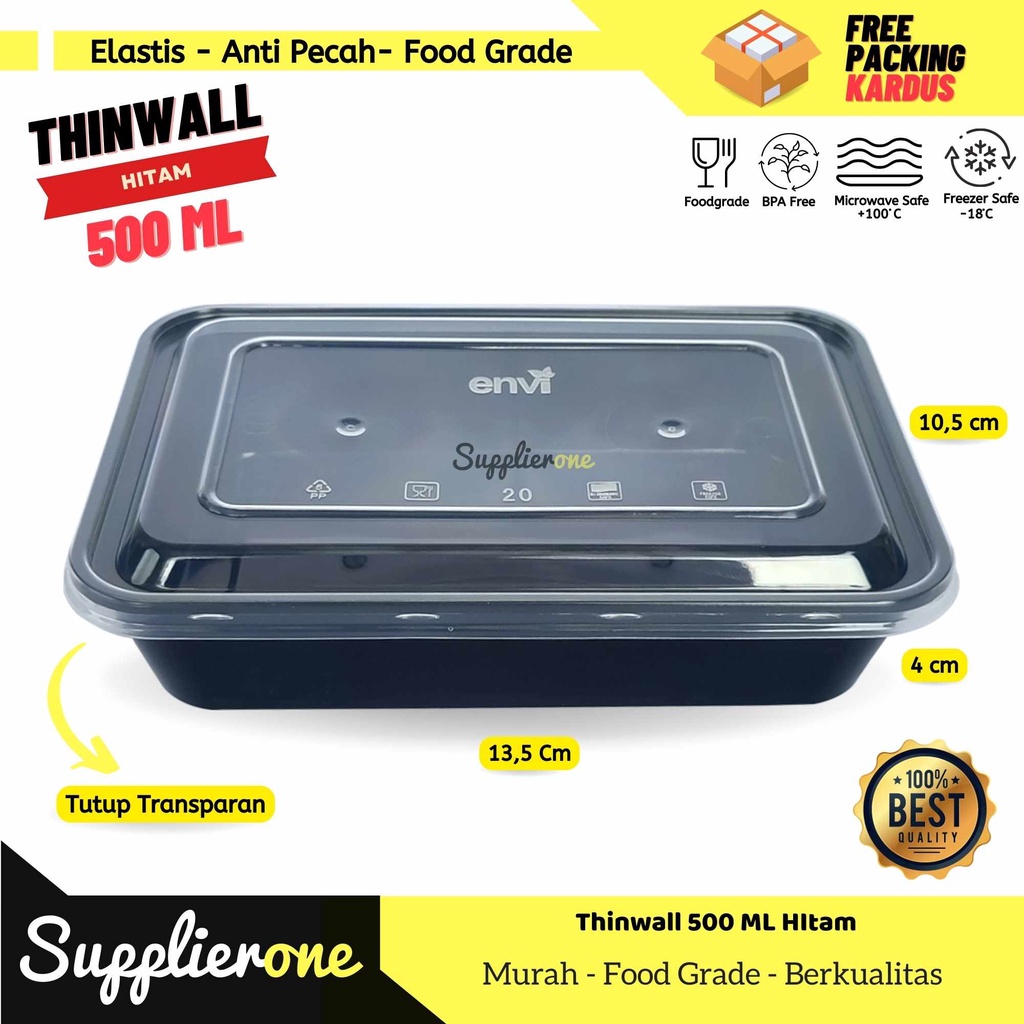 Jual Thinwall Hitam Premium 500 Ml / Thinwall Special Edition Warna ...