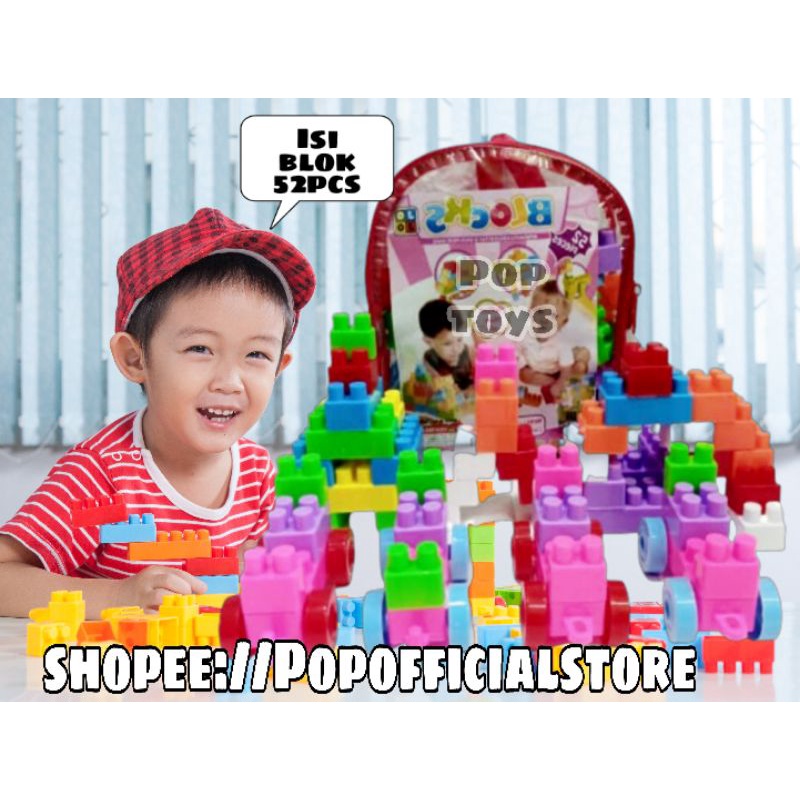 Jual MAINAN ANAK EDUKASI BLOCK SUSUN 52PCS MENYUSUN BLOCK RUMAH ...