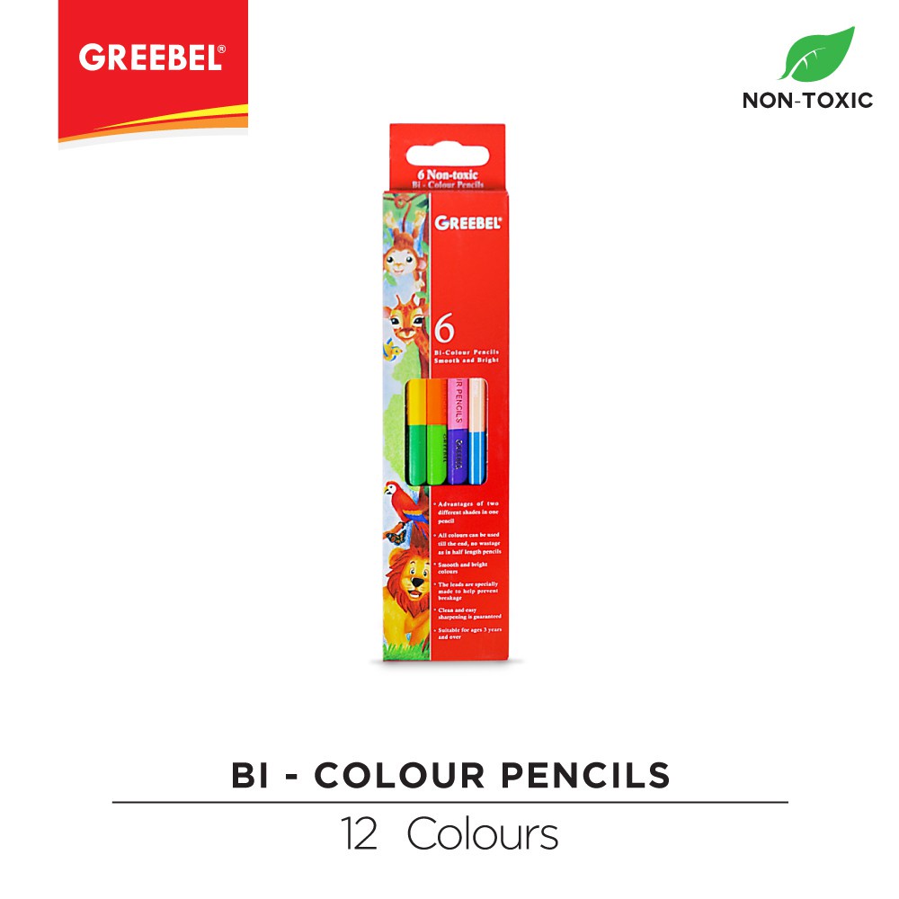 Jual GREEBEL 7206 Pencil Bi-Color 6 pcs (Pensil Warna 12Warna) | Shopee ...