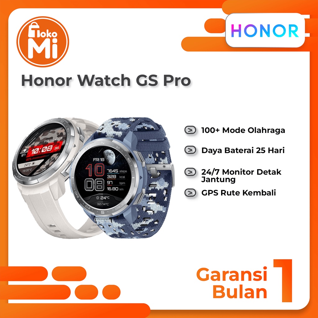 Jual HONOR Watch GS Pro Smartwatch SpO2 Heart Rate Monitoring - White ...