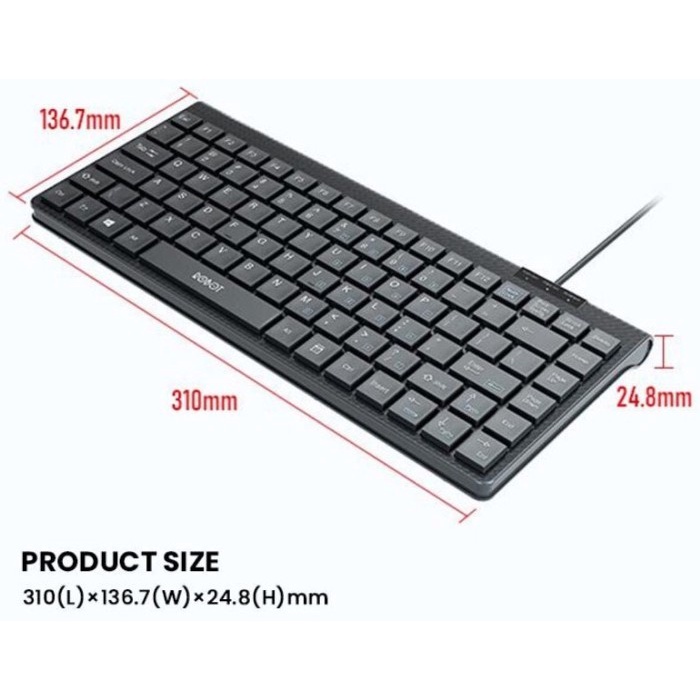 Jual Gaya Robot Rk10 Mini Usb Wired Keyboard Ultra Thin Sale!!! | Shopee Indonesia