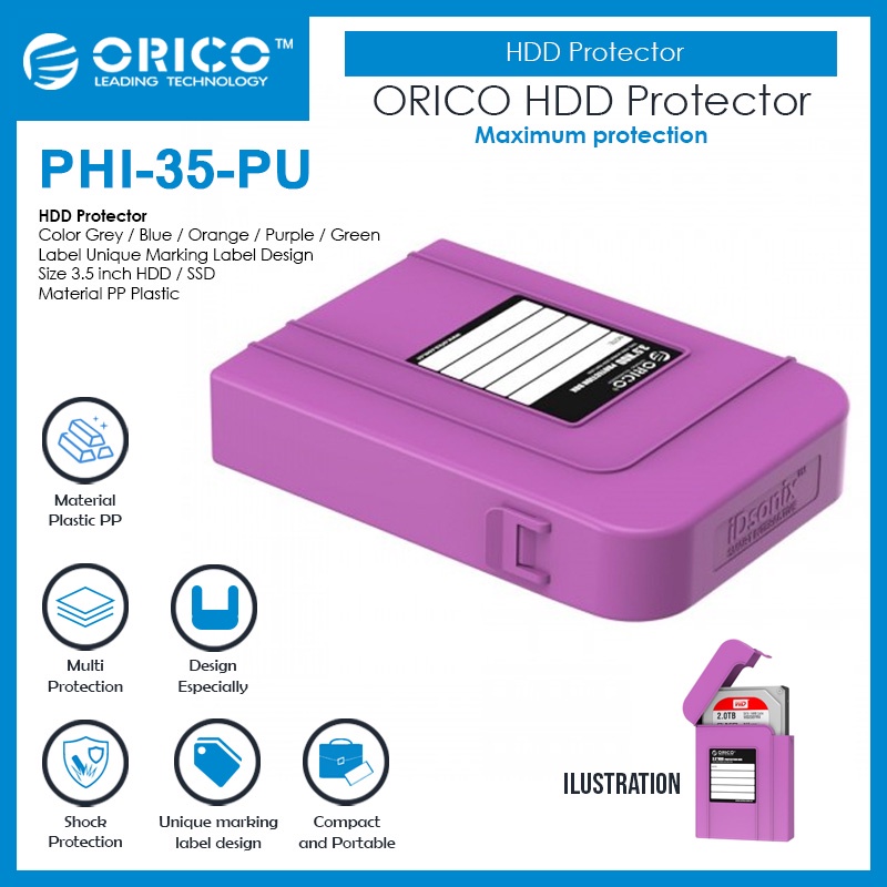 Jual ORICO PHI-35 Purple 3.5inch HDD Protector | Shopee Indonesia