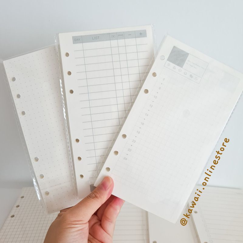 Jual Kertas Refill Binder Loose Leaf Putih Polos Grid Financial A5 A6 ...