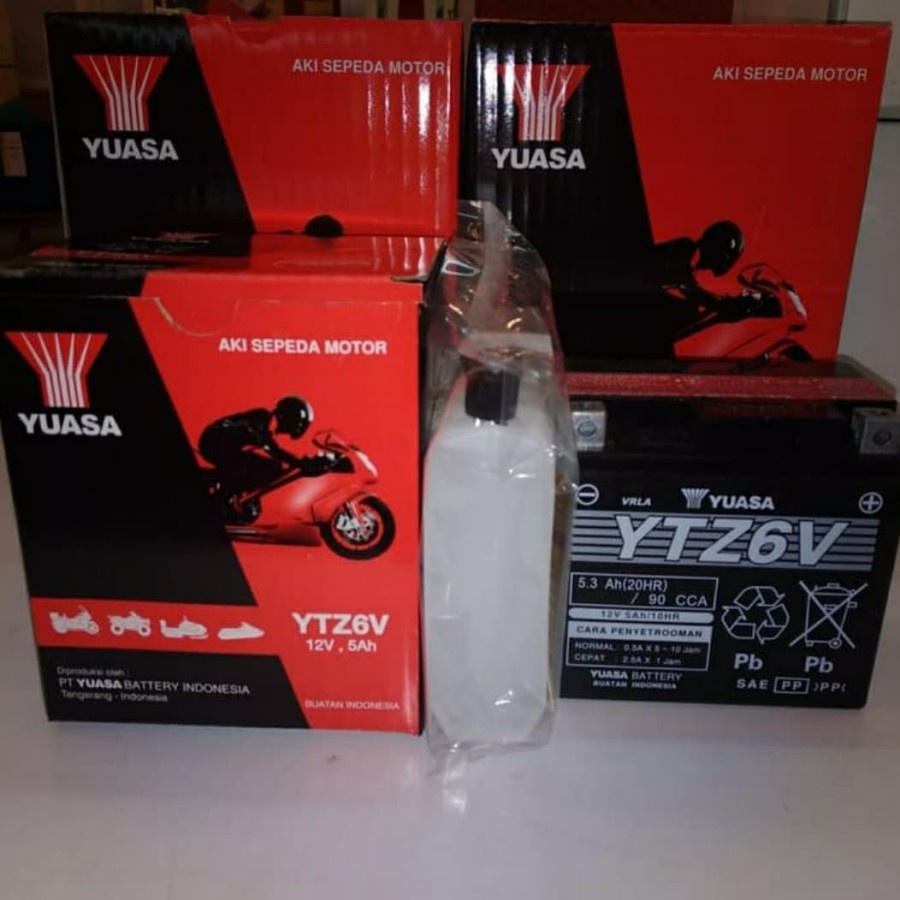 Jual AKI MOTOR YUASA YTZ6V R15 SONIC SATRIA FU CB150R VARIO 125 VARIO ...