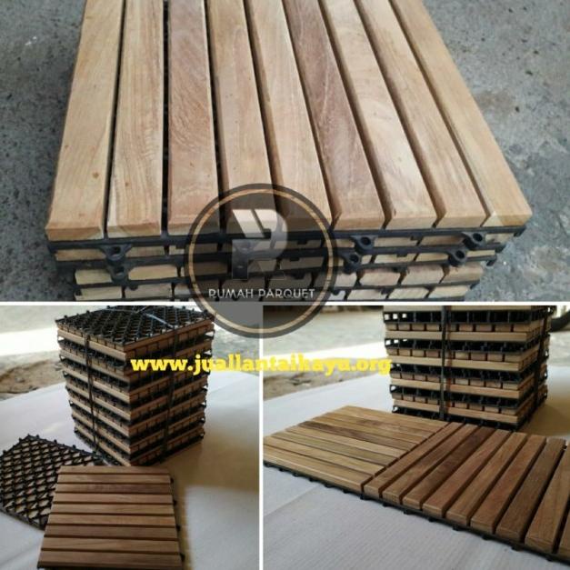 Jual Decking Tile - Ubin Kayu Jati Mozaik Bongkar Pasang - Lantai Pool ...