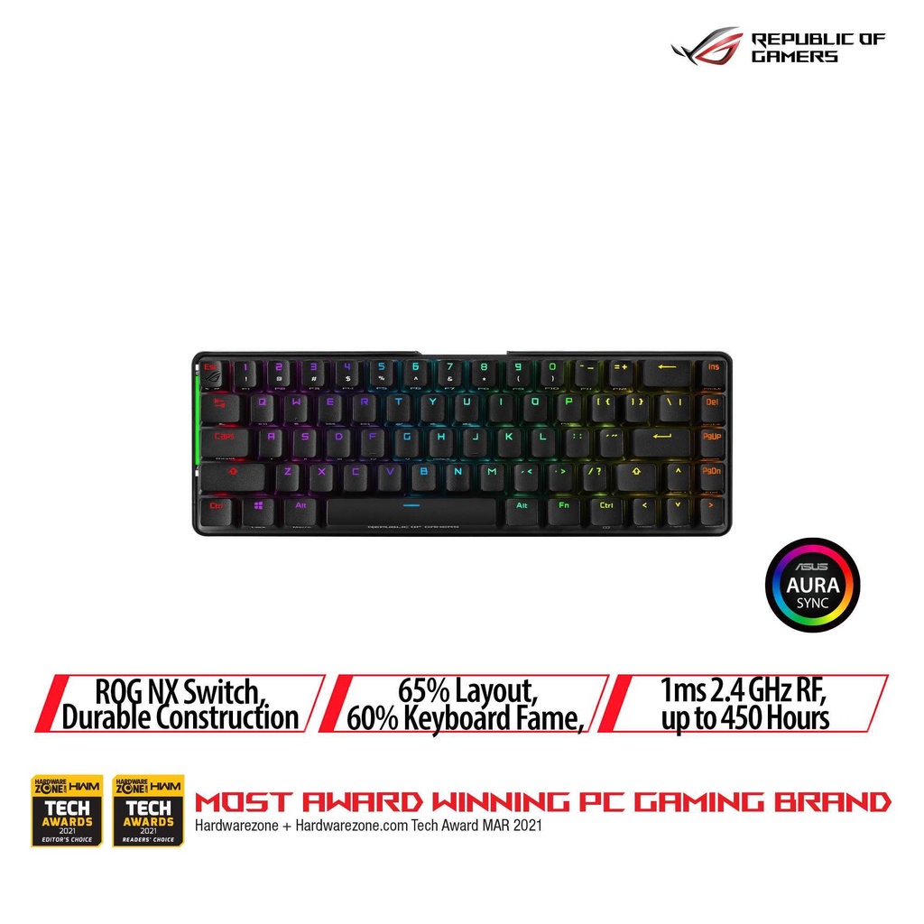 Jual ASUS ROG Falchion NX 65% Wireless Gaming Keyboard | Shopee Indonesia