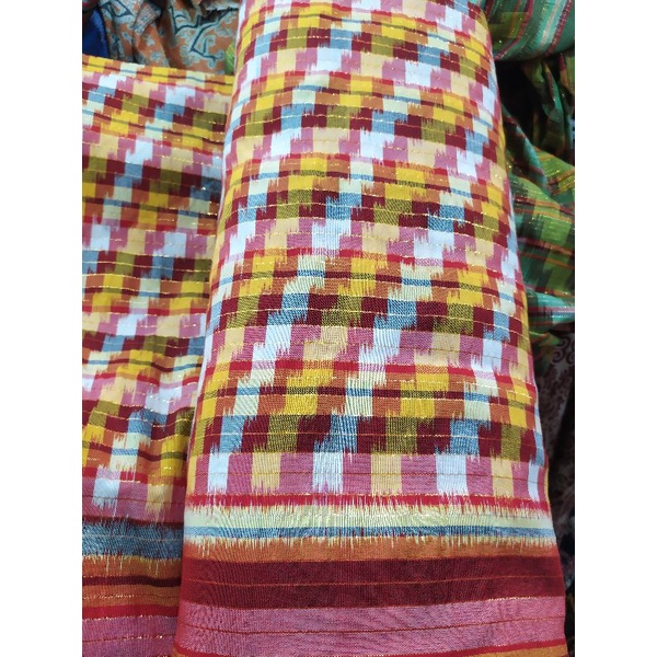 Jual Bahan Tenun Corak Insang Pontianak Benang Emas Meteran | Shopee ...