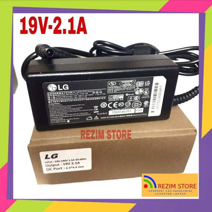 Jual Adaptor Charger Monitor LG TV LED LG 19V 2.1A free kabel power ...