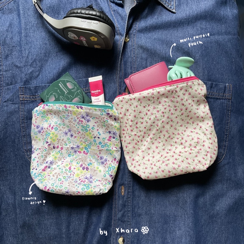 Jual Zipper Pouch by Xhara | Coquette Pouch | Multi Purposed Pouch ...