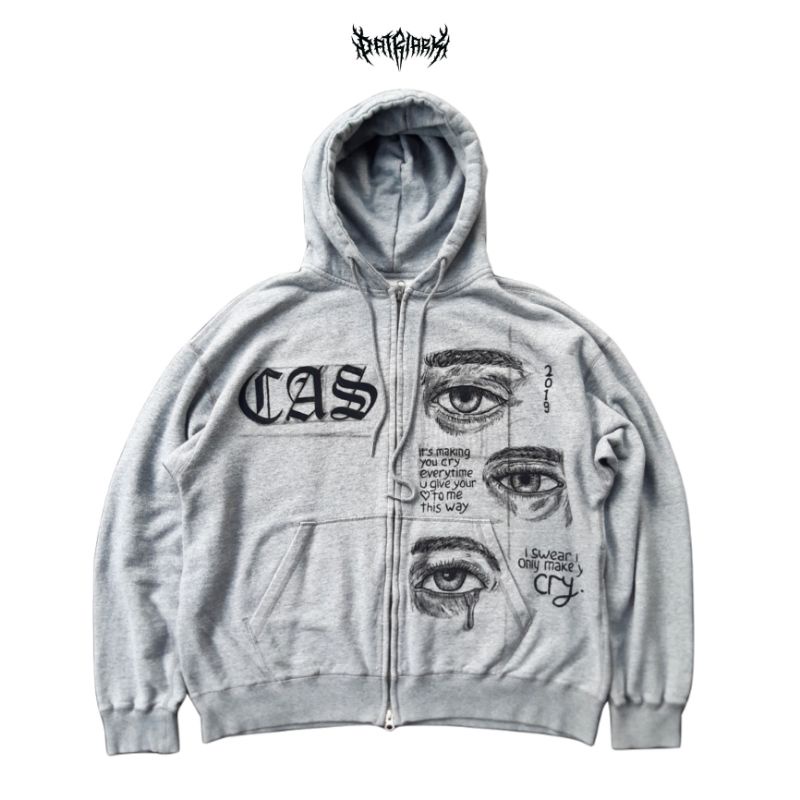 Jual "Cas - Cry" Doublezip oversize hoodie | Shopee Indonesia