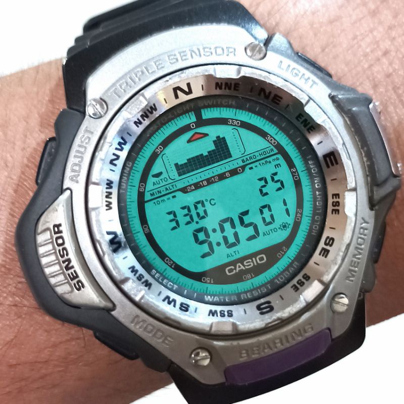 Jual Casio Protrek Original PRT410 altimeter barometer thermometer ...