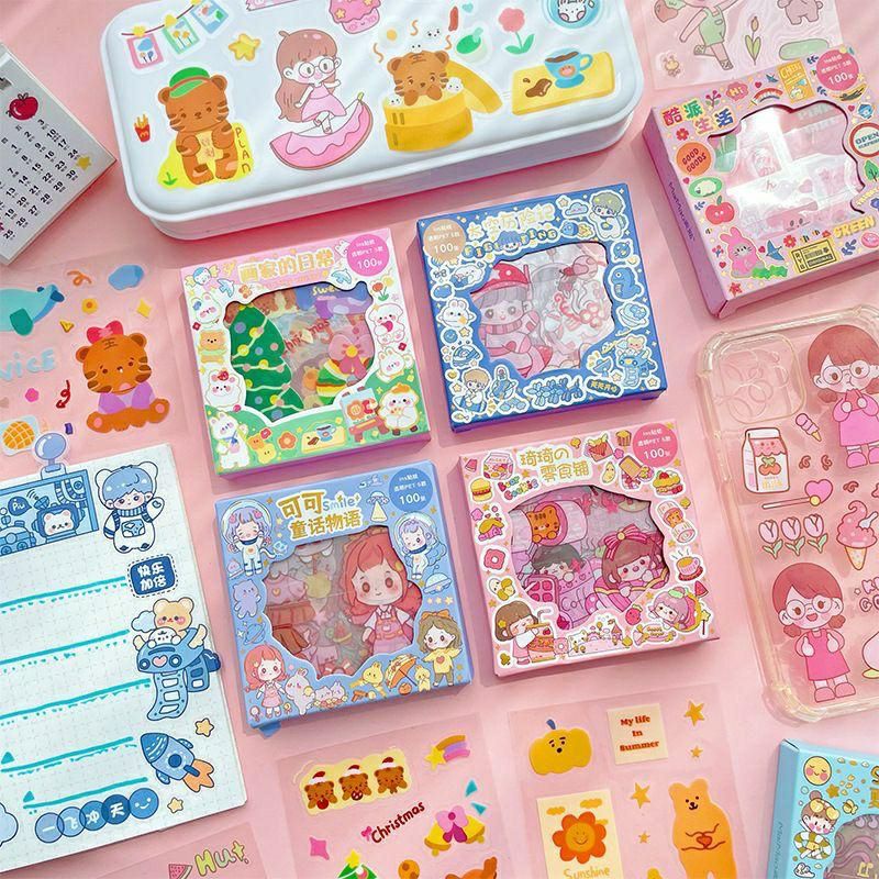 Jual MIX 100 Lembar STIKER BOX KECIL // Stiker Waterproof Sticker ...