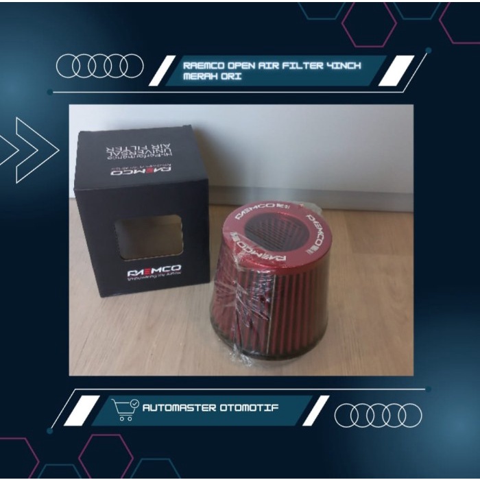 Jual Open Air Filter Raemco 4inch Merah ORI | Shopee Indonesia